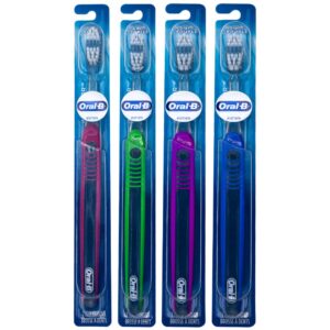 oral-b indicator toothbrush, flat trim, 30 soft (colors vary) - pack of 4