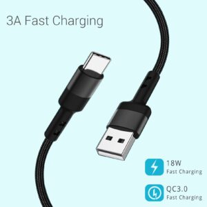 SUMPK USB C Cable Short [1ft 3 Pack], 1ft Android Charging Cable Type C USB 2.0 Nylon Braided Fast Charging Compatible for Samsung Galaxy S10 S9 Note 8,LG G6 V20,Google Pixel 2 XL…