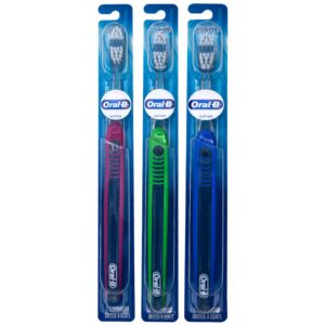 oral-b indicator flat trim toothbrush, 30 soft (colors vary) - pack of 3