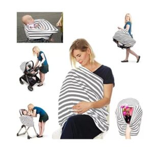 Car Seat Canopy Infant Carseat Canopy, Nursing Breastfeeding Cover, Stretchy Carrier Covers for Stroller/High ChairMulti Use Baby Breastfeeding Covers, Boys and Girls Shower Gifts (Flower)