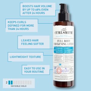 CURLSMITH - Full Body Thickening Lotion - Instant Volume for All Hair and Curl Types, Vegan (237ml/8 fl oz)