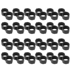 phituoda 24pcs black tubing end closure, figure 8 end fitting drip tubing 5/8 inch drip fitting, irrigation accessories end closure for garden greenhouse sprinkler systems