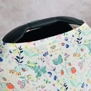 Car Seat Canopy Infant Carseat Canopy, Nursing Breastfeeding Cover, Stretchy Carrier Covers for Stroller/High ChairMulti Use Baby Breastfeeding Covers, Boys and Girls Shower Gifts (Flower)