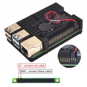 Raspberry Pi 4 Metal Case with Dual Fan, Raspberry Pi 4 Computer Model B Aluminum Alloy Passive Cooling Case Compatible with Raspberry Pi 4 Model B