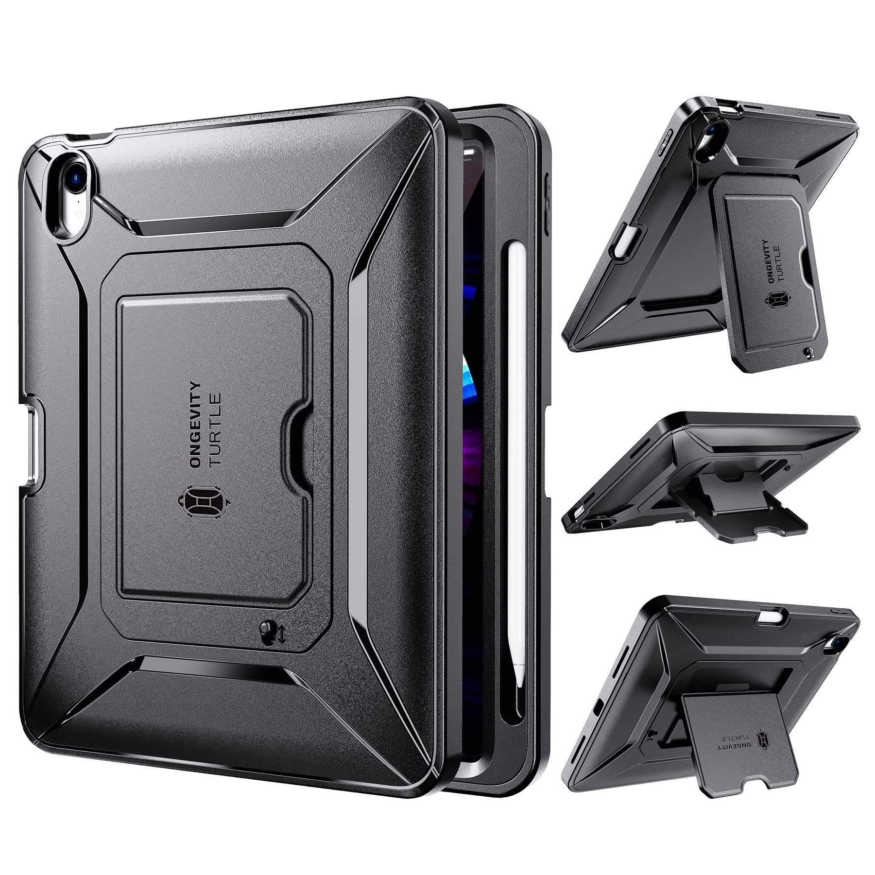 ZtotopCases Case for iPad 10th Generation 10.9" 2022, Dual Layer Shockproof Protective Cover with Built-in Screen Protector & Kickstand for New iPad 10.9 Inch/10th Tablet Case 2022, Black