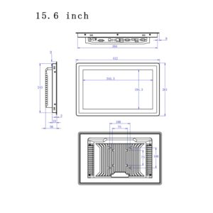 15.6 Inch Industrial Panel PC Capacitive Touch Screen Win10 Pro (8GB RAM+64GB SSD, Core i7-6500U)