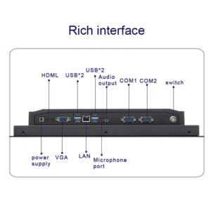 15.6 Inch Industrial Panel PC Capacitive Touch Screen Win10 Pro (8GB RAM+64GB SSD, Core i7-6500U)