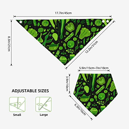 Augenstern Cotton Baby Bibs Green Vegetables Pattern Baby Bandana Drool Bibs Teething Food Bib