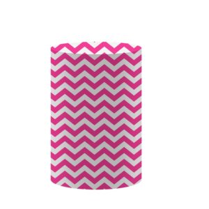 NIVIUS PHOTO Pink Zigzag Line White Cylinder Cover for Baby Girl Birthday Party Decoration Stretchy Cloth Plinth Cover Pedestal Cover