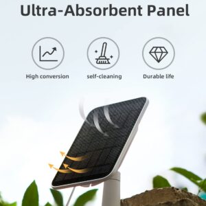 Noorio 2.6W/5V Portable Solar Panel for Security Camera Outdoor Wireless, Solar Battery Charger with 10ft Cable and Adjustable Bracket, IP65 Waterproof