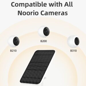 Noorio 2.6W/5V Portable Solar Panel for Security Camera Outdoor Wireless, Solar Battery Charger with 10ft Cable and Adjustable Bracket, IP65 Waterproof