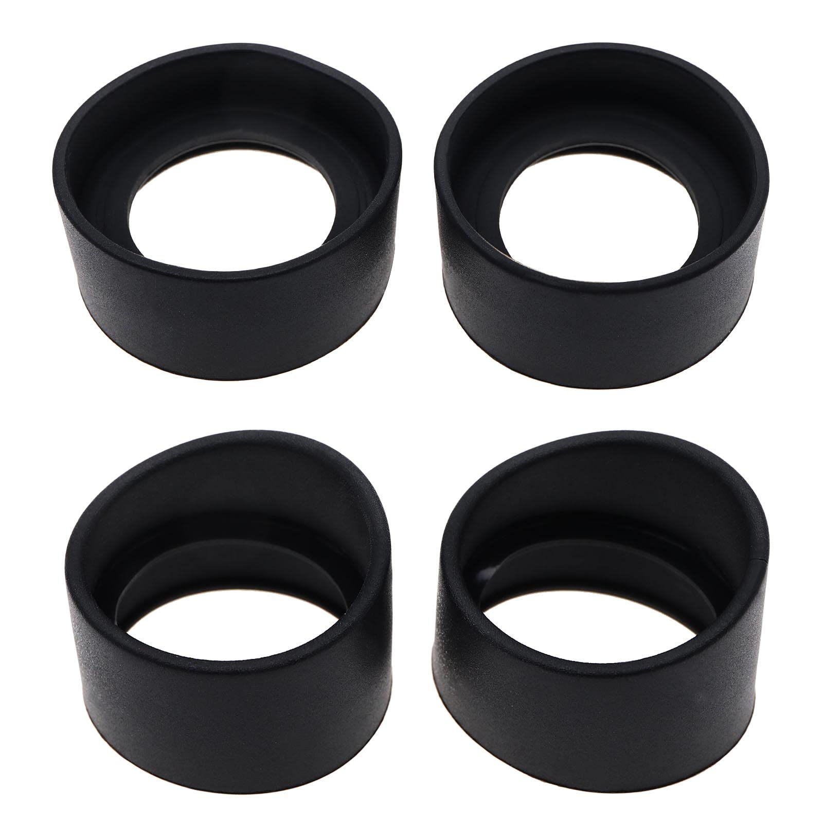 SING F LTD 4PCS Eyepiece Cover for 32-36mm Stereo Microscope Eyepieces Soft Rubber Eyepiece Eye Guards Cups Shield 2PCS Oblique Angle & 2PCS Flat Angle Black