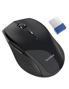 techrise wireless mouse for laptop, computer mouse with 4800 dpi, 30 months battery life, cordless mouse compatible with android/windows/linux, usb mouse for laptop pc desktop