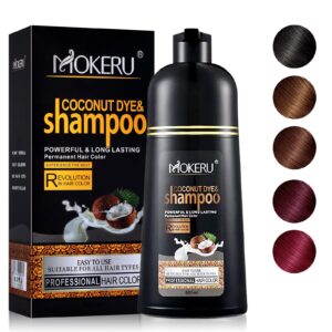 fvquhvo light brown hair shampoo-instant hair dye shampoo 3 in 1 for women & men - herbal brown shampoo colors in 15 minutes & long lasting brown hair dye 16.90 fl oz(light brown)