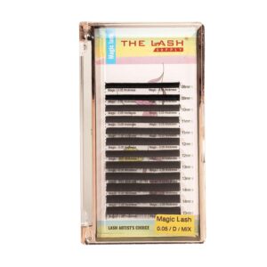 the lash supply easy fan volume eyelashes, magic lashes extension professional supplies, c/d curl, 9-20mm length, 0.05 thickness, black matte lashes, lash mixed length tray