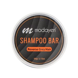 reverse grey hair shampoo bar - moisturizer, extra strength refreshing scalp , gray hair coverage, darkening, natural solid shampoo, for women and men, restore shiny hair, paraben free, 2.15 oz