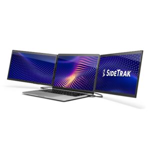 sidetrak swivel pro triple 13.3" ultra slim attachable portable monitor, fhd ips 1080p laptop screens with kickstand + unique patented swivel hinge, for mac, pc, and chromebook, usb-c port connection