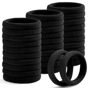 100 pcs hair ties, black elastic hair bands for thick hair