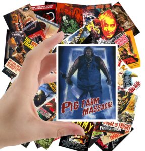 large stickers (24 pcs 2.5"x3.5") vintage horror slasher movies posters halloween monster