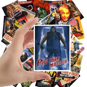 Large Stickers (24 pcs 2.5"x3.5") Vintage Horror Slasher Movies Posters Halloween Monster