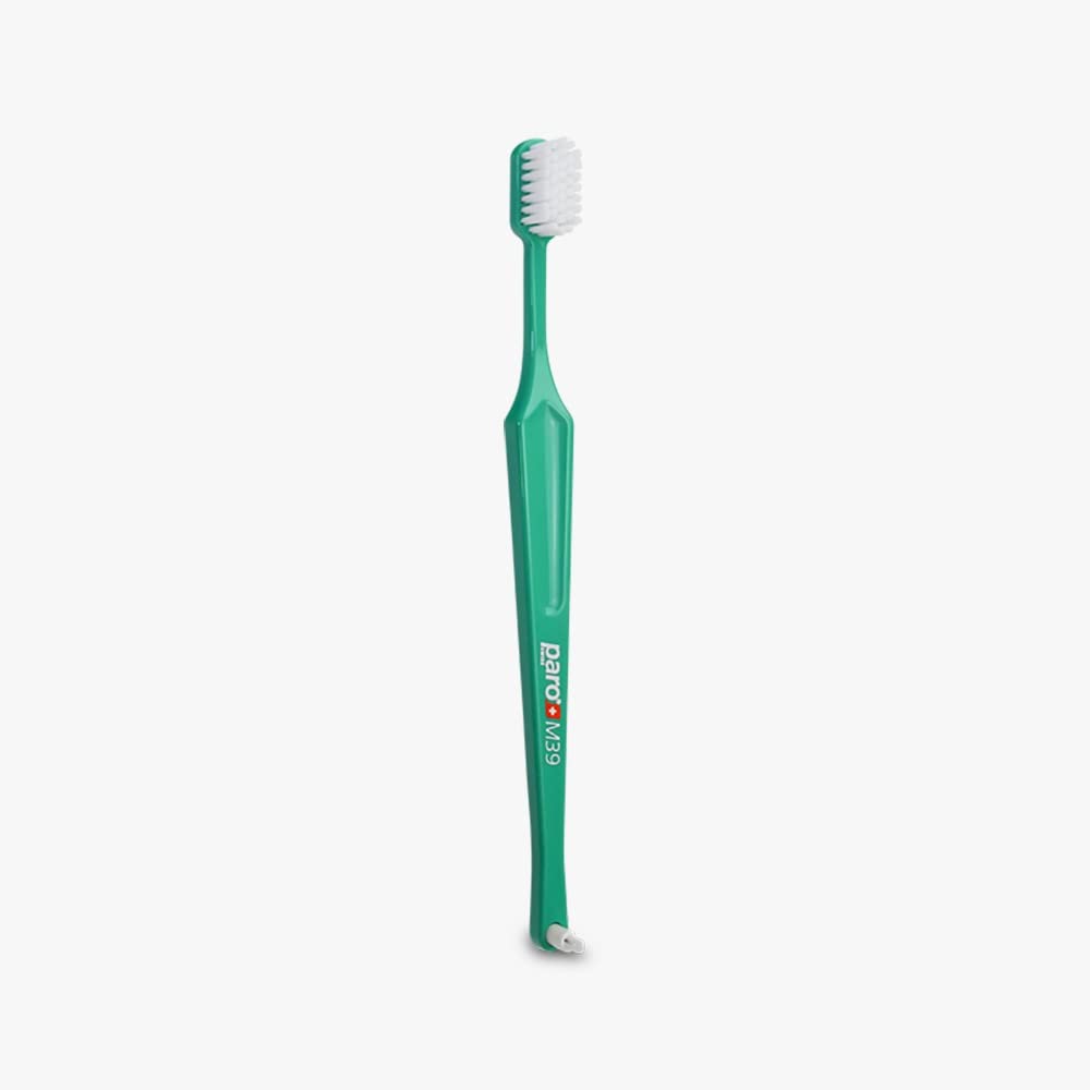 Paro M39 Toothbrush | Extra Sensitive Toothbrush with Medium Bristles and Exchangeable Inter Space F | 5 Rows, 39 Tufts | 12 Pack