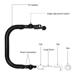 Universal Stroller Tray, Detachable Shockproof Baby Stroller Bumper Bars for Rectangle Tube for Quadrate Tube for Rhombic Tube(Universal (Leather) armrest)