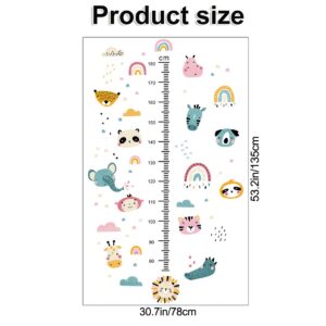 DRWSSR Kids Measuring Height Wall Decals Cute Cartoon Animal Stickers DIY Removable Peel and Stick Kids Room Wall Decoration for Boys and Girls Bedroom nursey Classroom playroom Wall Decal