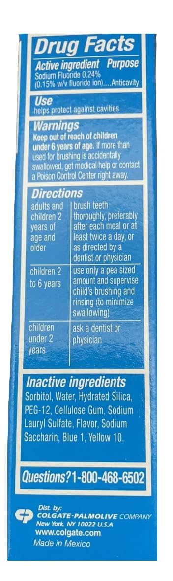 Colgate Kids Cavity Protection Fluoride Toothpaste, Bubble Fruit Flavor, Travel Size 0.85 oz (24g) - Pack of 6