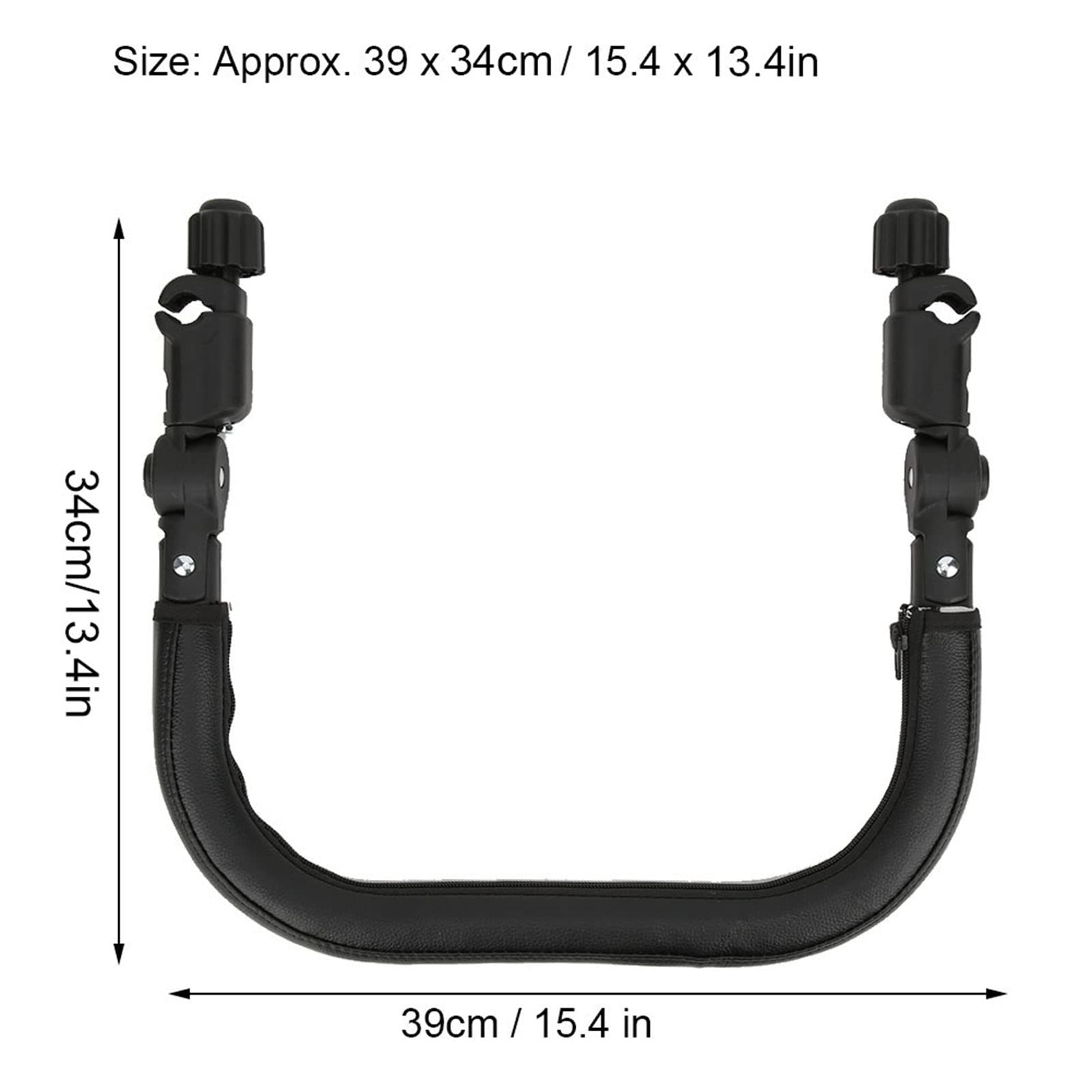 Universal Stroller Tray, Detachable Shockproof Baby Stroller Bumper Bars for Rectangle Tube for Quadrate Tube for Rhombic Tube(Universal (Leather) armrest)