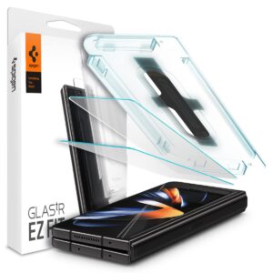 spigen tempered glass screen protector [glastr ez fit] designed for galaxy z fold 4 [2 pack]