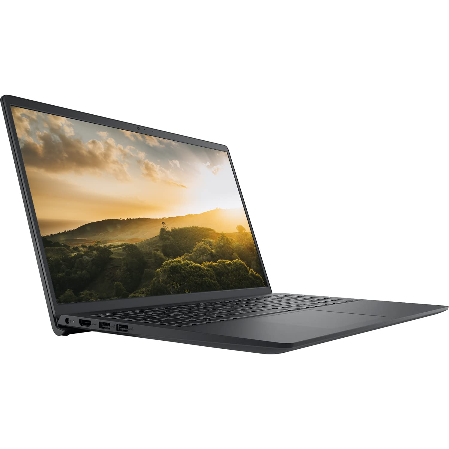 Dell Inspiron Laptop, 15.6" HD Display, AMD Ryzen 5 3450U Processor, 12GB RAM, 512GB SSD, Webcam, HDMI, SD Card Reader, Wi-Fi, Windows 11 Home, Carbon Black