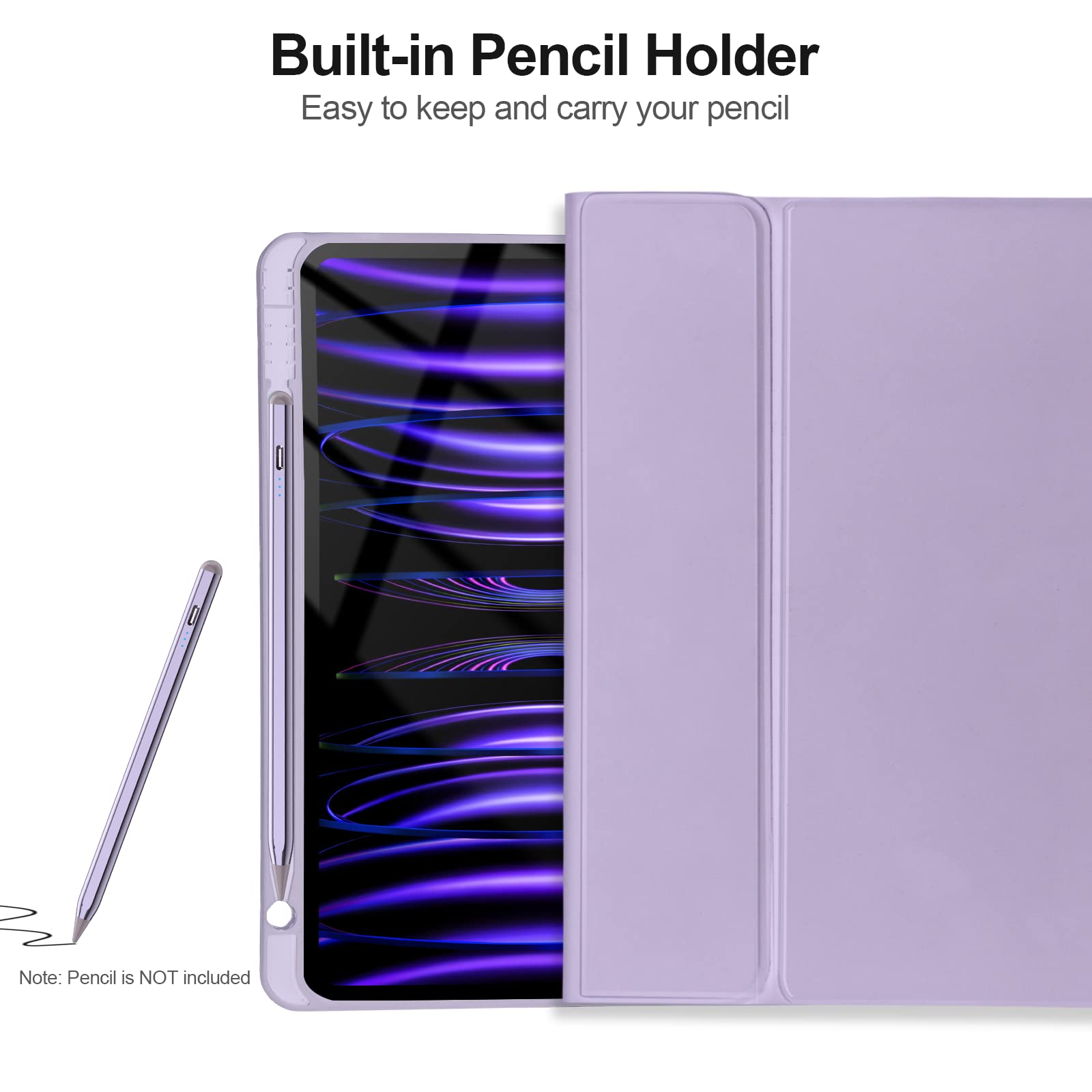 CC Store Keyboard Case for iPad Air 11-inch (M2) 2024,for iPad Air 5th/4th Gen,for iPad Pro 11" 4th/3rd/2nd/1st Gen,Detachable Bluetooth Keyboard and Pencil Holder,Multi-Angle Adjustment(Purple)