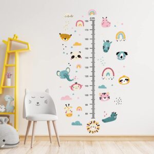 DRWSSR Kids Measuring Height Wall Decals Cute Cartoon Animal Stickers DIY Removable Peel and Stick Kids Room Wall Decoration for Boys and Girls Bedroom nursey Classroom playroom Wall Decal