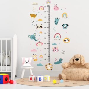 DRWSSR Kids Measuring Height Wall Decals Cute Cartoon Animal Stickers DIY Removable Peel and Stick Kids Room Wall Decoration for Boys and Girls Bedroom nursey Classroom playroom Wall Decal