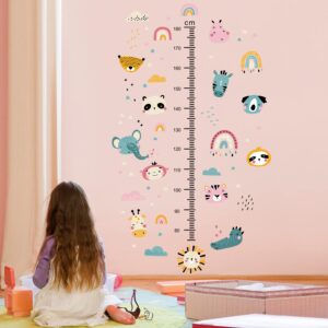 DRWSSR Kids Measuring Height Wall Decals Cute Cartoon Animal Stickers DIY Removable Peel and Stick Kids Room Wall Decoration for Boys and Girls Bedroom nursey Classroom playroom Wall Decal