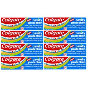 colgate kids cavity protection fluoride toothpaste, bubble fruit flavor, travel size 0.85 oz (24g) - pack of 8