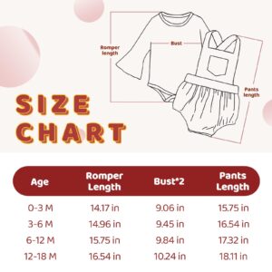 Tiny Cutey Newborn Baby Girl Clothes Bell Sleeve Romper and Corduroy Overalls Shorts Infant Girl Fall Outfits (White Romper & Brown Overalls, 6-12 Months)