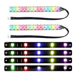 yahboom led strip light programmable ws2812 dc 5v ph2.0 rgb full color-driven compatible with raspberry pi pico arduino microbit stm32 esp32 5 bit 4pcs 14 bit 2pcs