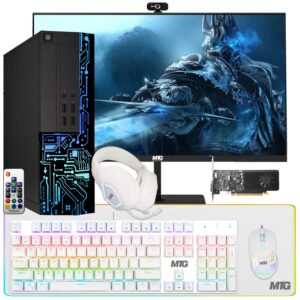 techmagnet gaming pc desktop, intel core i7, siwa 8, gt 1030 4gb ddr4, 16gb ram, 1tb ssd + 2tb hdd, new mtg 27 inch monitor, mtg gaming kit with mtg webcam, wifi, win 11 home (renewed)