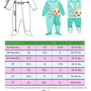 CoComelon JJ Little Star Toddler Infant Footed Blanket Sleeper Pajamas (24M, Teal)