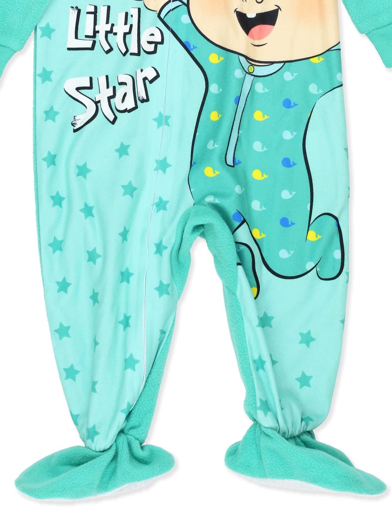 CoComelon JJ Little Star Toddler Infant Footed Blanket Sleeper Pajamas (24M, Teal)