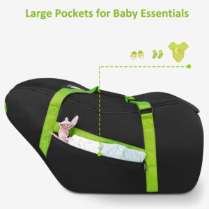 YOREPEK Padded Car Seat Travel Bag Backpack Compatible with UPPAbaby MESA, Infant Car Seat Bags for Air Travel with Adjustable Straps, Car Seat Gate Check Bag with 2 Pockets for Baby Travel Essential