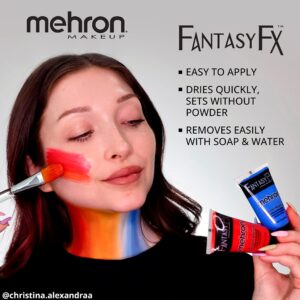 Mehron Makeup Fantasy FX Cream Makeup | Water Based Halloween Makeup | Face Paint & Body Paint For Adults 1 fl oz (30ml) (5 Pack Set Black, Red, Yellow, Blue, & White)