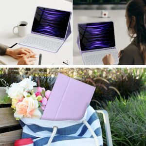 CC Store Keyboard Case for iPad Air 11-inch (M2) 2024,for iPad Air 5th/4th Gen,for iPad Pro 11" 4th/3rd/2nd/1st Gen,Detachable Bluetooth Keyboard and Pencil Holder,Multi-Angle Adjustment(Purple)