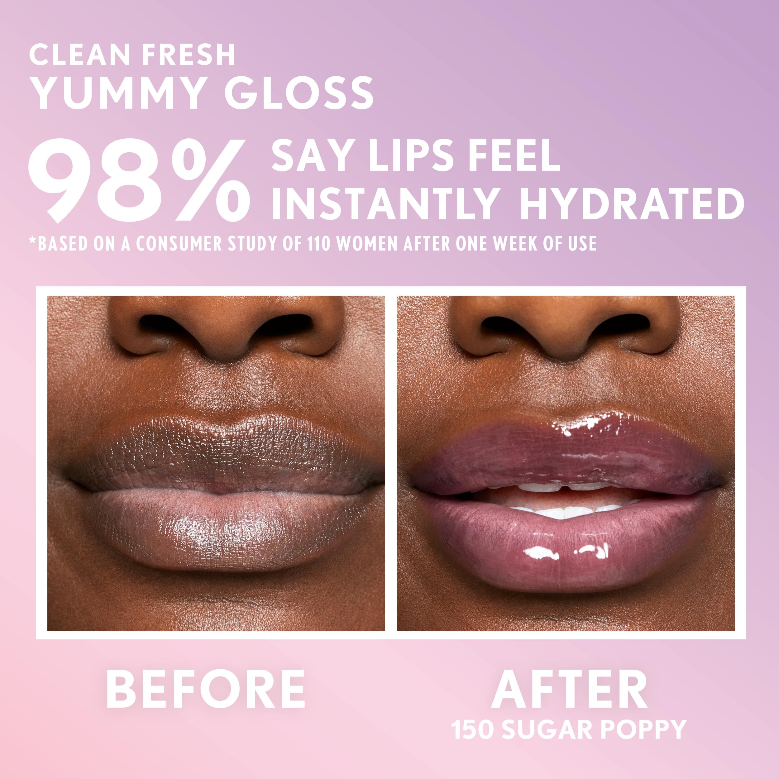 COVERGIRL Clean Fresh Yummy Gloss – Lip Gloss, Sheer, Natural Scents, Vegan Formula - Sugar Poppy