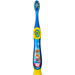 Colgate Dinosaur Toothbrush for Children with Suction Cup, Kids 2-5 Years Old, Extra Soft - Pack of 2