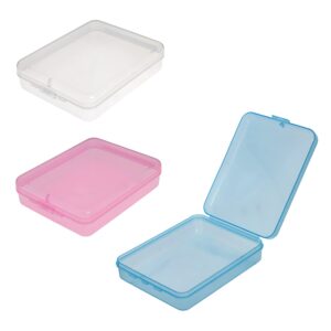 krismya 3pcs portable travel cotton pad holder cotton swab box dispenser small cosmetic pad container dental floss box cosmetic sponge storage box with transparent lid case