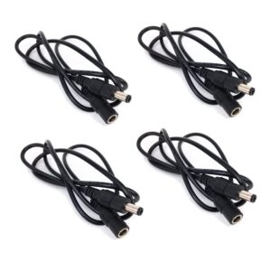 4pcs 3.28ft black 5.5mm x 2.1mm dc plug extension cable for power adapter 12v dc extension 5.5mm x 2.1mm extension