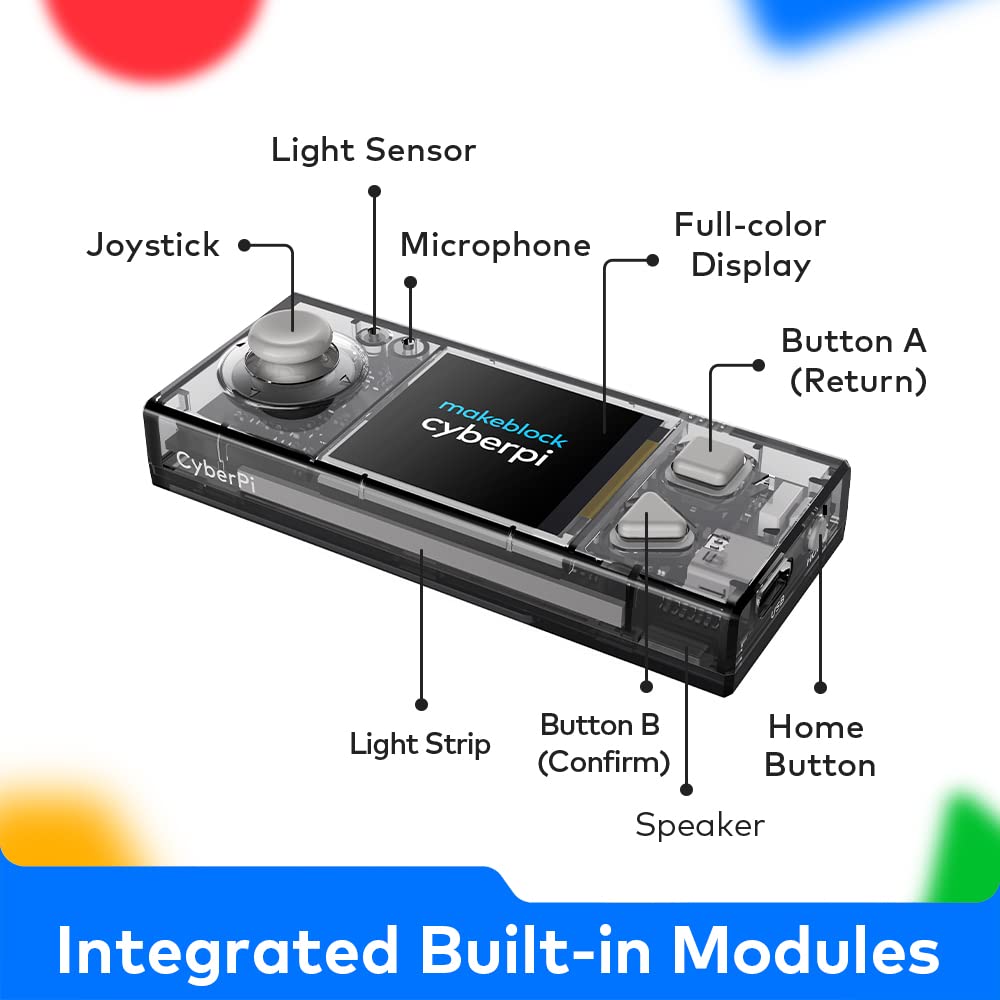 Makeblock CyberPi Coding Kit Learning Scratch Python Programming, Engineering Kit, STEM Kit Support AI & ioT Technology with Built-in WiFi Module, STEM Projects for Kids Ages 8-12 Coding for Teens