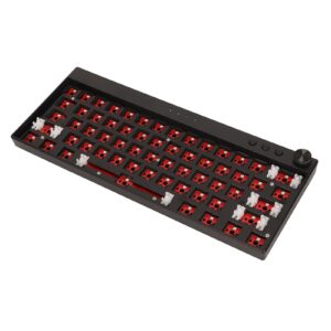 ashata wl61plus 60% rgb diy mechanical keyboard, 61 keys hot swappable 5pin 3pin switch, bluetooth 5.0/usb c wired/2.4ghz customized gaming keyboard kit(black)